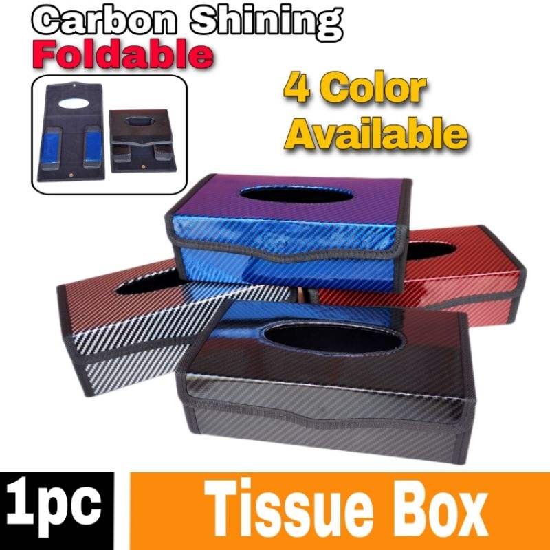 New Carbon Shining Tissue Box Holder Foldable baru 2023 alza axia bezza ...