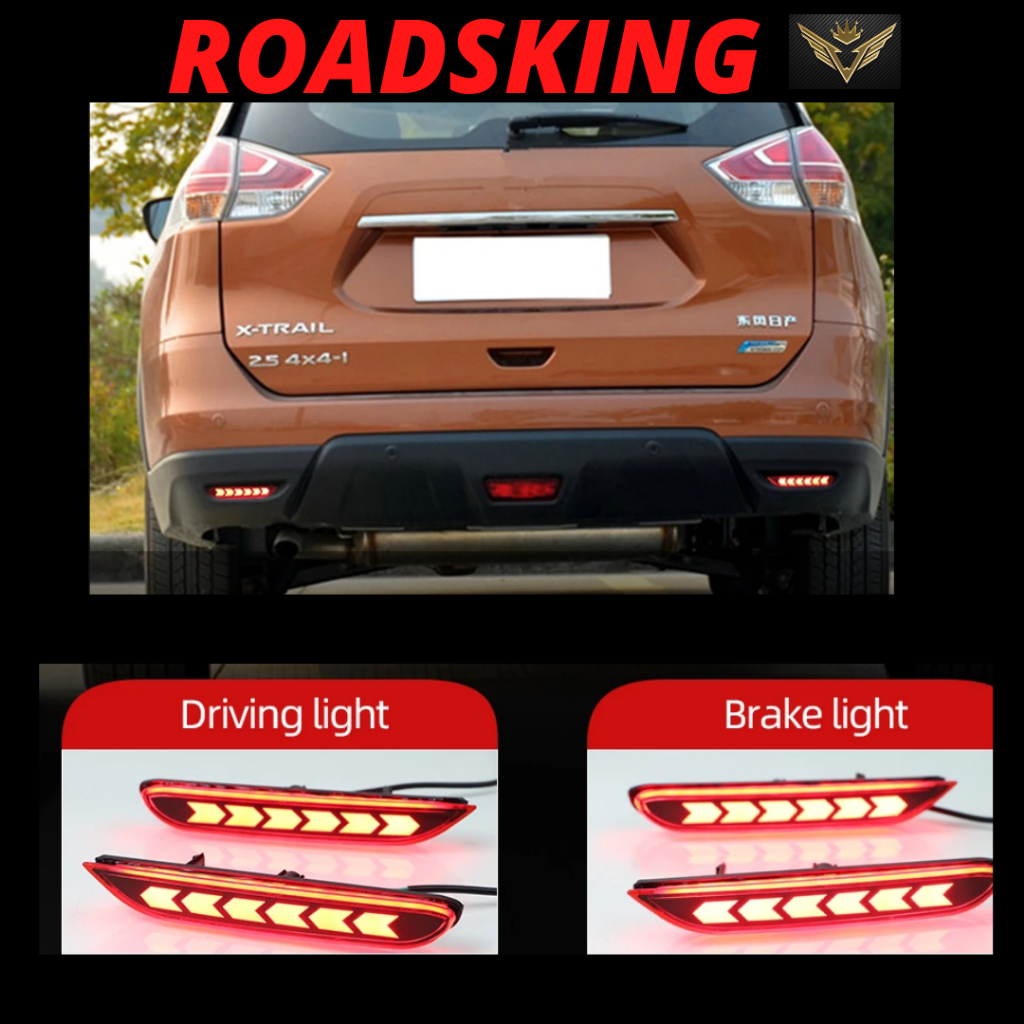 NISSAN X TRAIL 2016 ~ 2020 REAR BUMPER LIGHT BRAKE LAMPU Reflector LED ...
