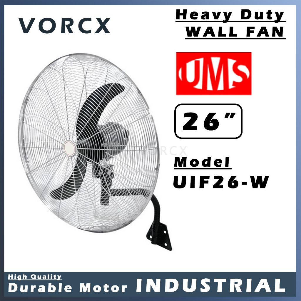 UMS UIF26-W 26" inch 180W 1400RPM Heavy Duty Industrial Wall Fan ...