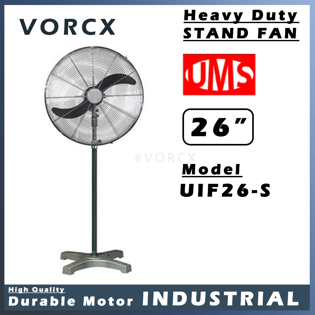UMS UIF26-S 26" inch 180W 1400RPM Heavy Duty Industrial Stand Fan ...