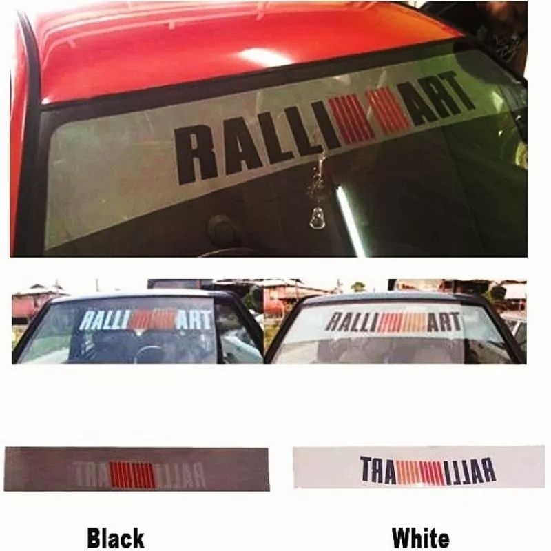 Sticker RAlliart Indoor / Cermin Belakang / black / White / wira ...