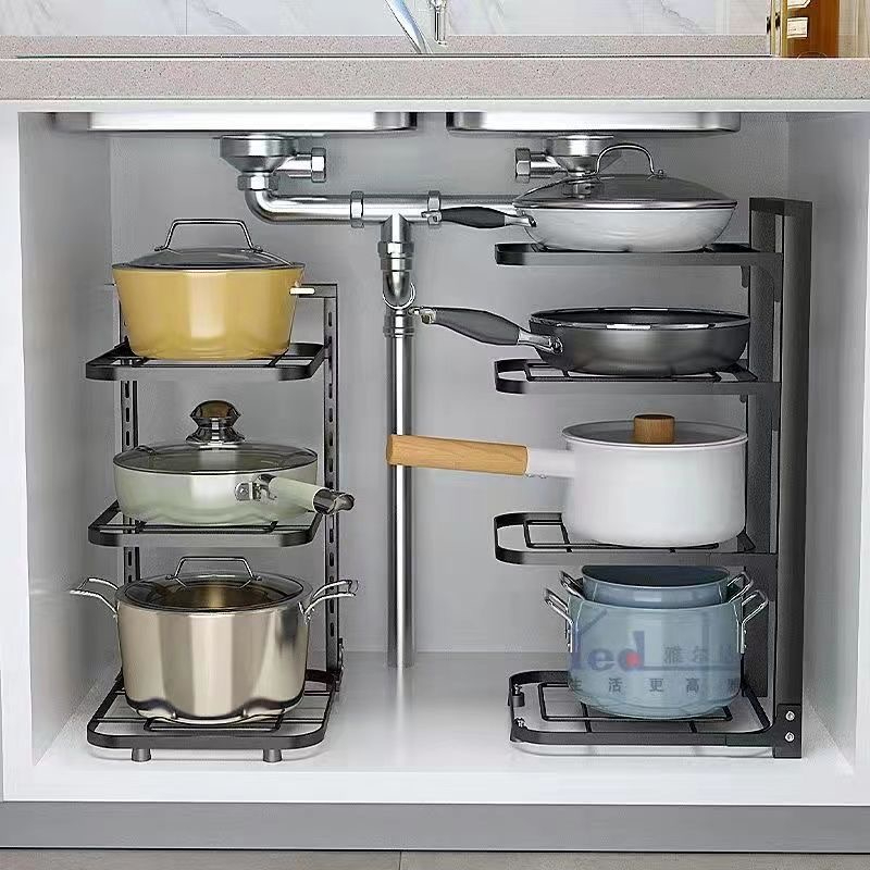 2/3/4 layer Pot storage rack sink multi-layer storage rack frying pan ...