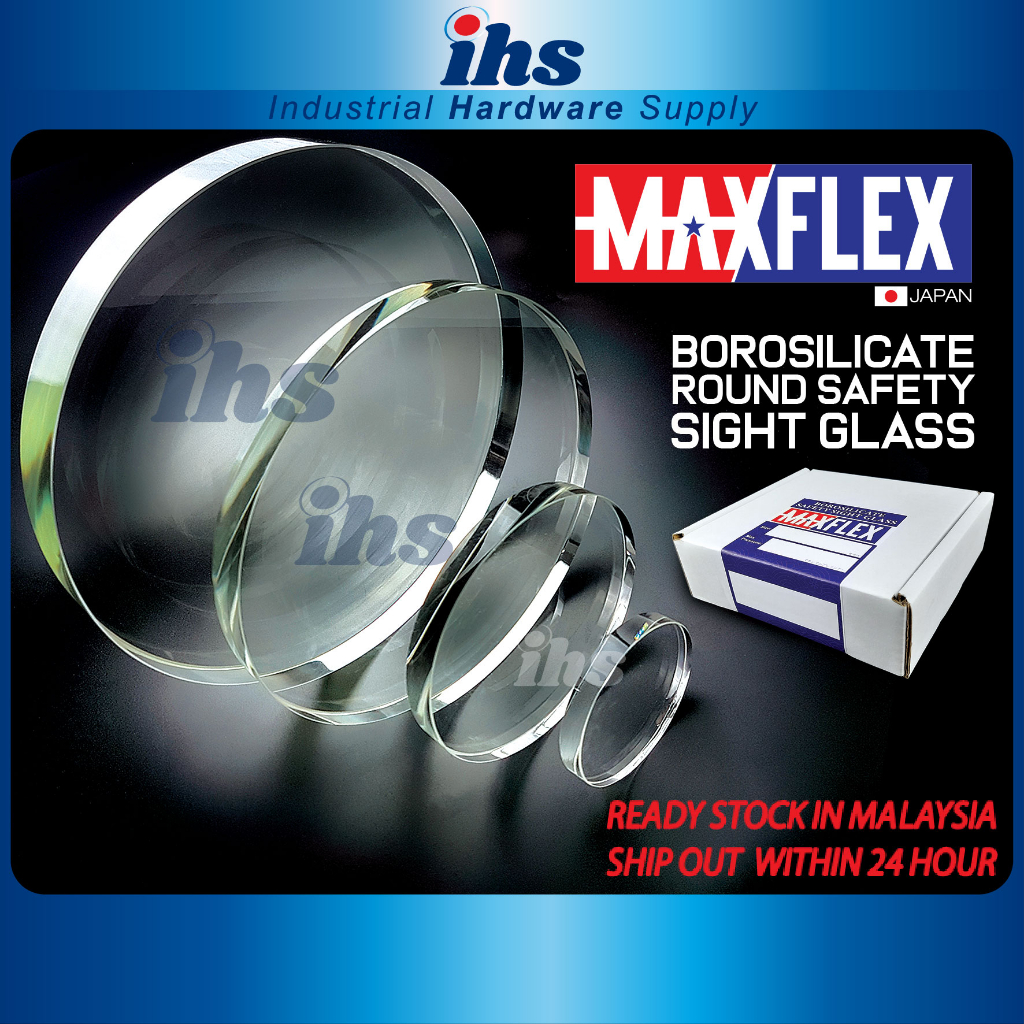 BOROSILICATE ROUND SIGHT GLASS c/w 2 pcs gaskets /INDUSTRIAL GLASS ...