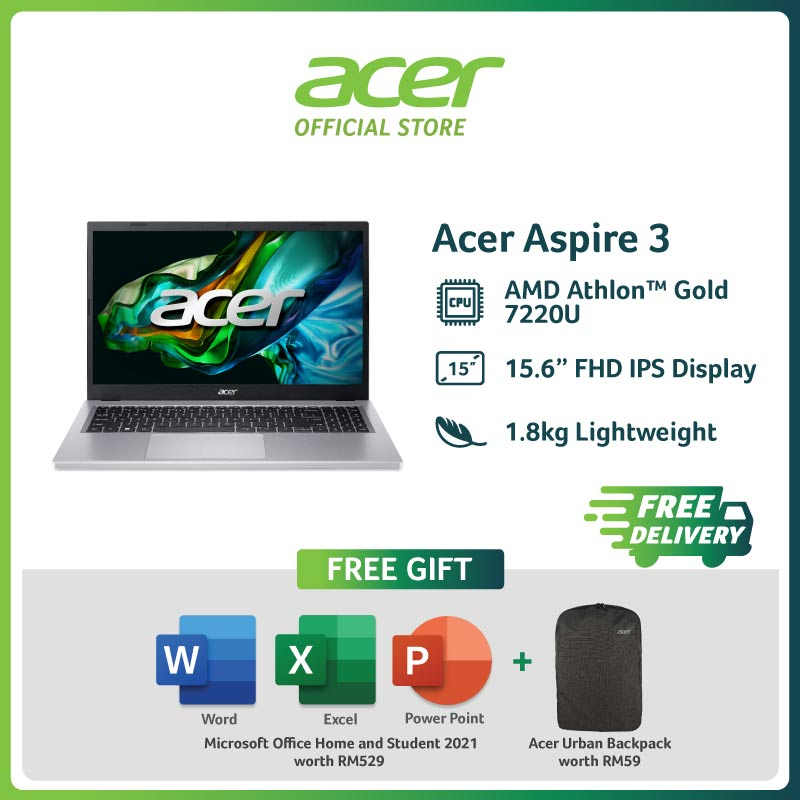 Acer Aspire 3 AMD Athlon 7000 Laptop (A315-24P-R5XG - AMD Athlon Gold ...