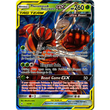 Pokemon TCG - Pheromosa & Buzzwole GX - 1/214 - Ultra Rare | Shopee ...