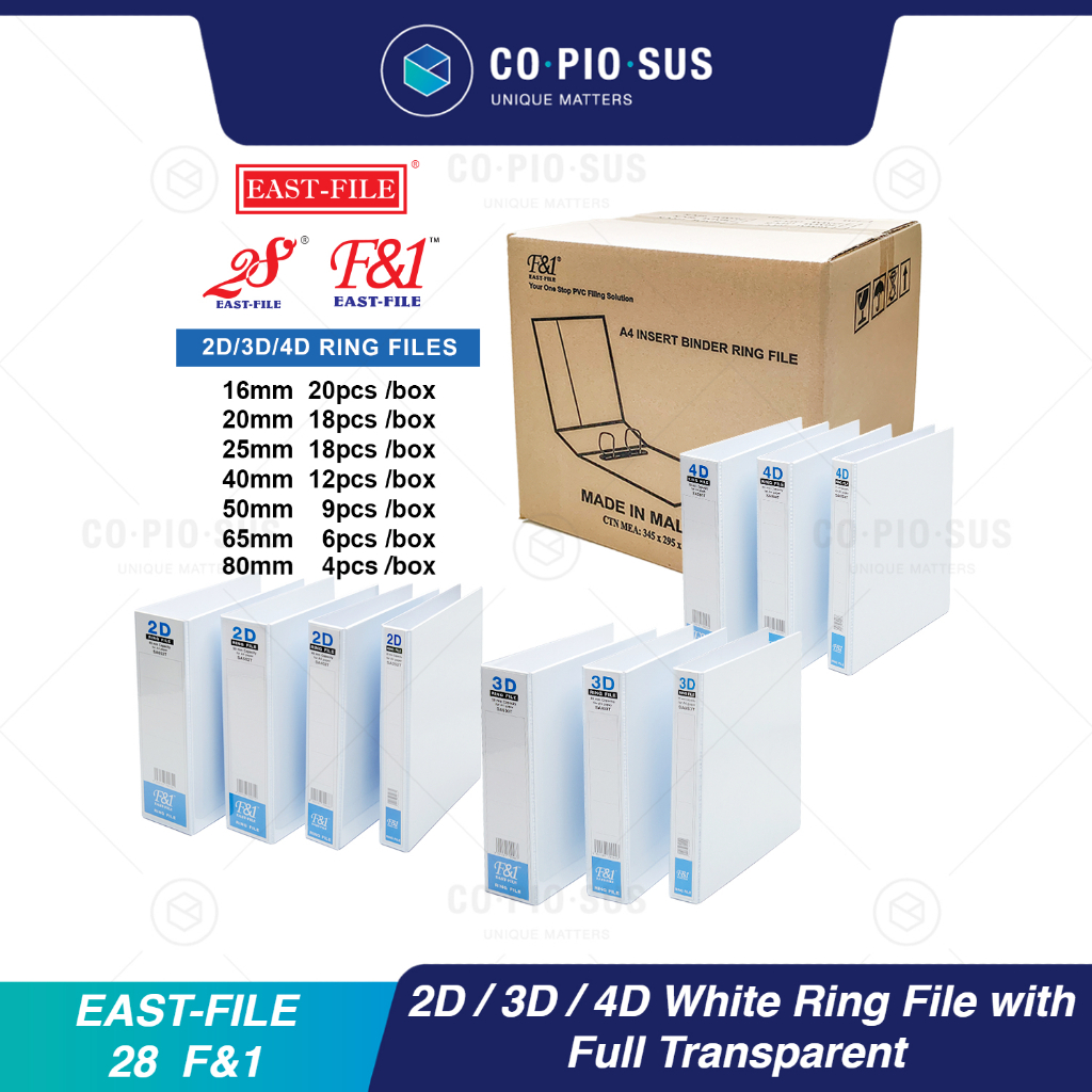 EAST-FILE F&1 White Ring Files | Binders | Office Filing | Strong Box ...