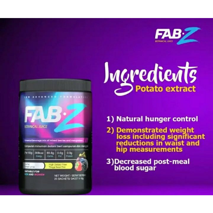 HIGH FIBER FAB Z BOTANICAL JUICE 25SACHETS X 10G MIXED BERRIES | Shopee ...