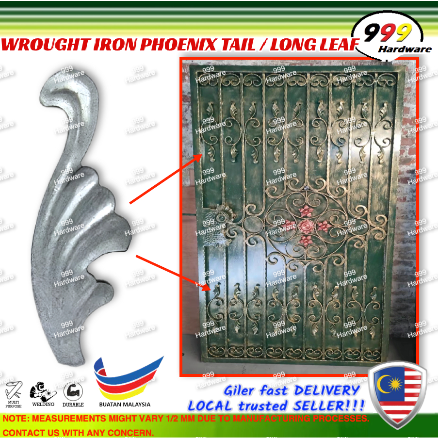 999 [5pc] wrought iron small phoenix tail / baluster decoration / gate ...