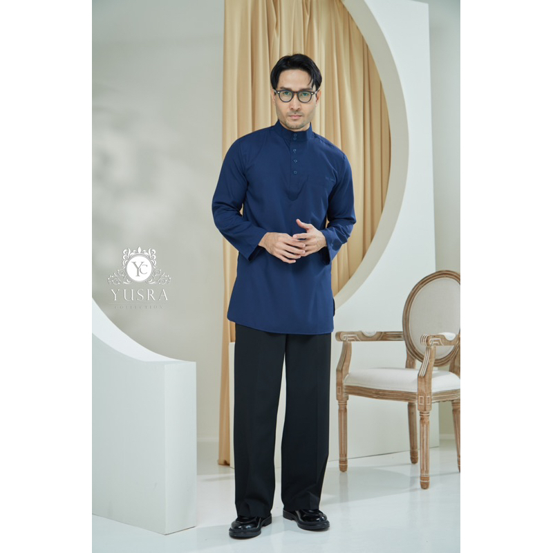 KURTA NAVY BLUE BY YUSRA COLLECTION | Shopee Malaysia