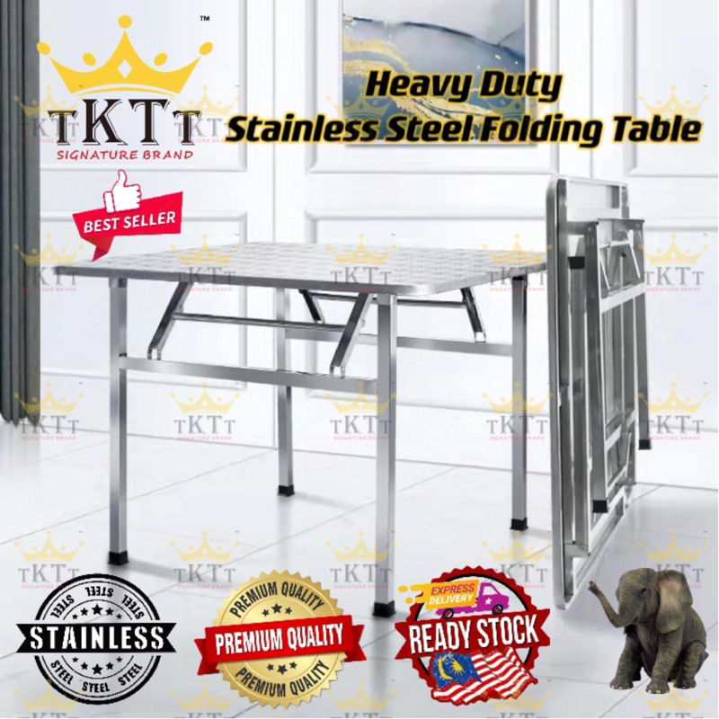 TKTT Stainless Steel Folding Table Portable Banquet Table Function ...