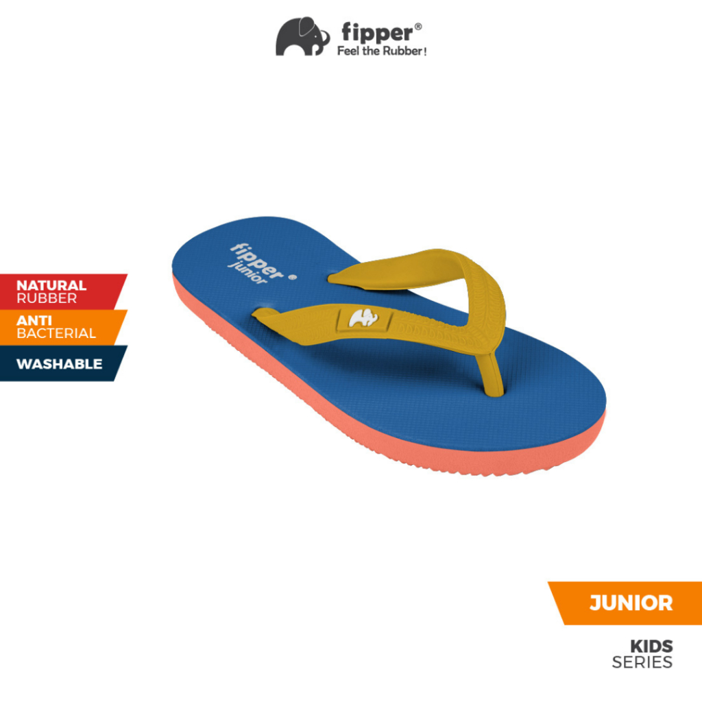 Fipper Slipper Junior Rubber for Children in Blue / Peach / Yellow ...