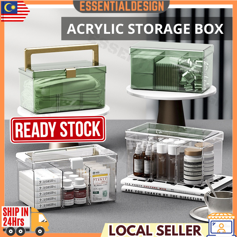 Acrylic First Aid Kit Box Transparent Plastic Bekas Ubat Face Mask ...