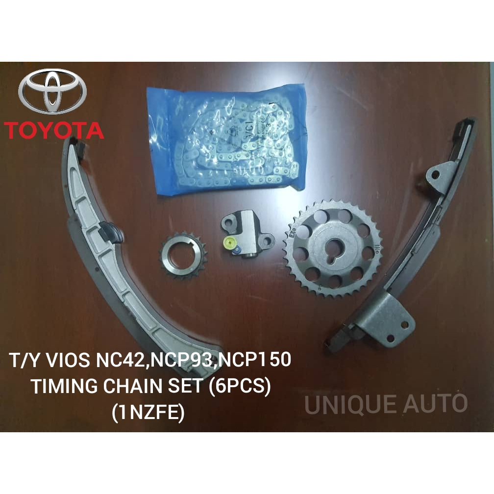 T/Y VIOS NCP42,NCP93,NCP150 TIMING CHAIN SET (6PCS) (1NZFE) | Shopee ...