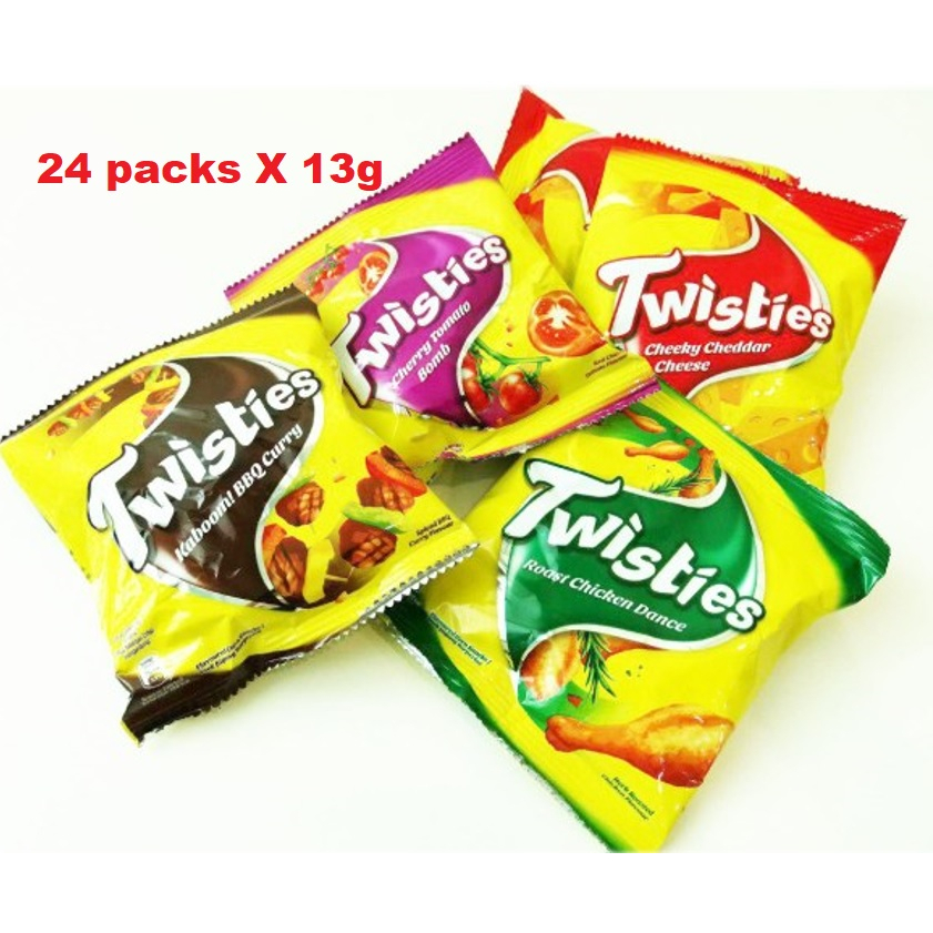Twisties Corn (13g x 24 Packs) - BBQ Curry / Tomato / Cheese / Chicken ...