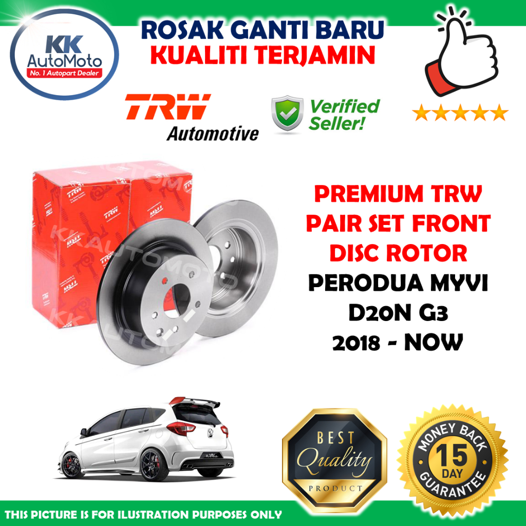 Perodua Myvi 2018 - Now Model G3 D20N Premium TRW 1 Pair Front Brake ...