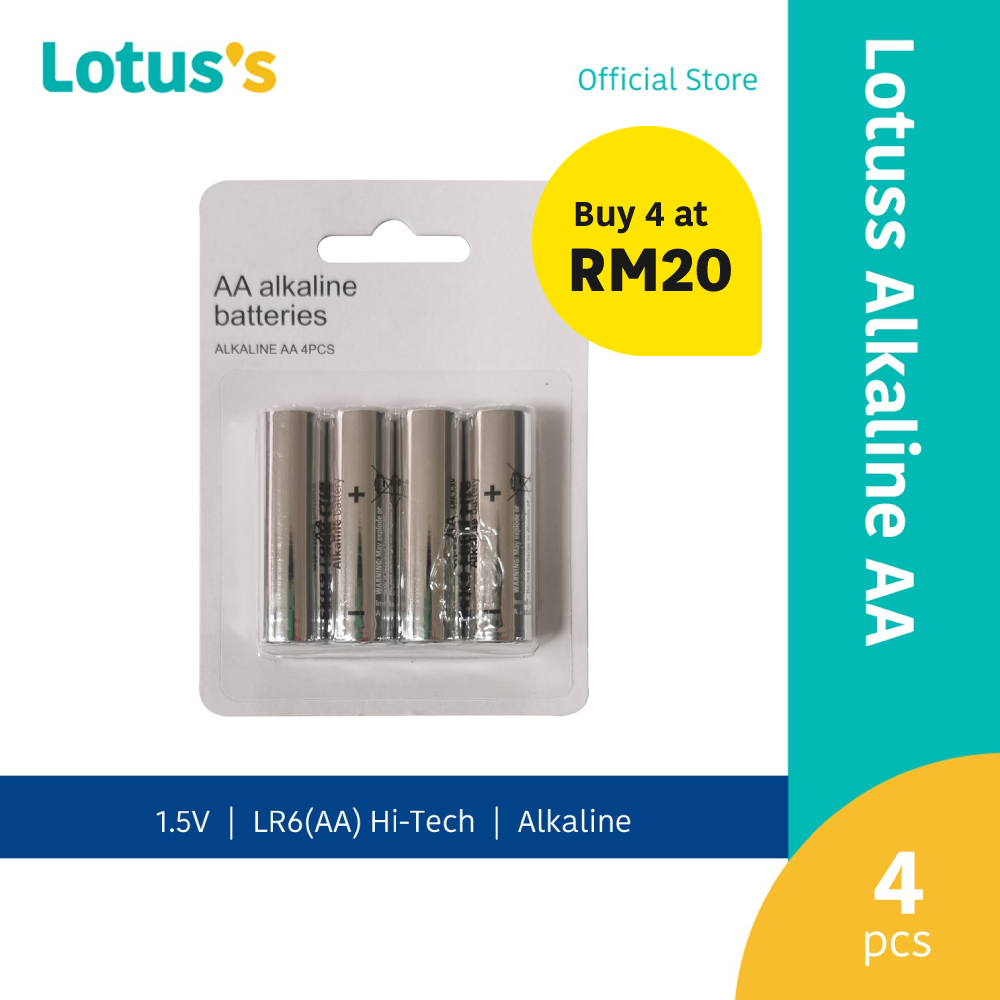 Lotus's AA Alkaline Batteries (4 pcs) | Shopee Malaysia