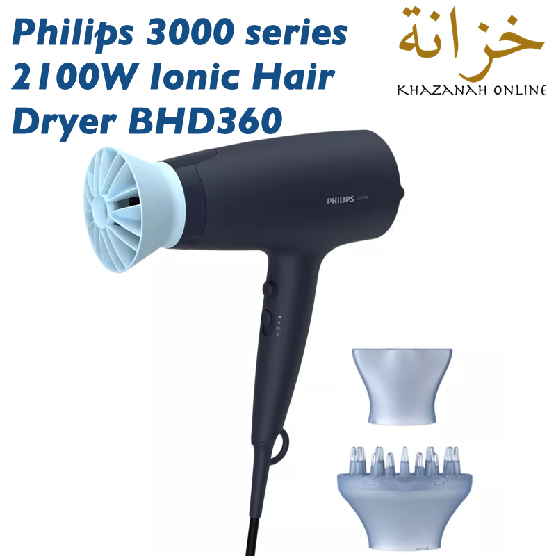 Philips 2100W Ionic Hair Dryer with volume diffuser 3000 series BHD360 | Shopee Malaysia