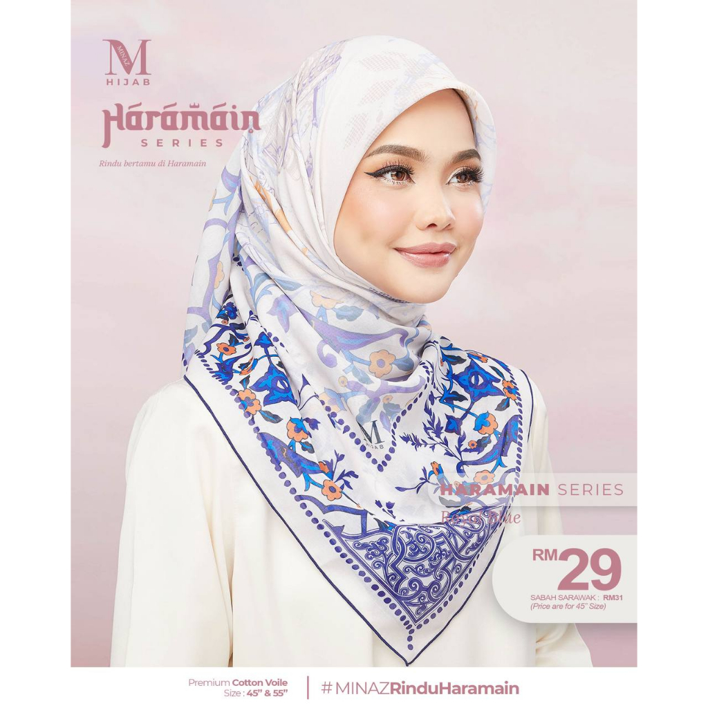 MINAZ HIJAB HARAMAIN SERIES : HARAMAIN SERIES (ROYAL BLUE) | Shopee ...