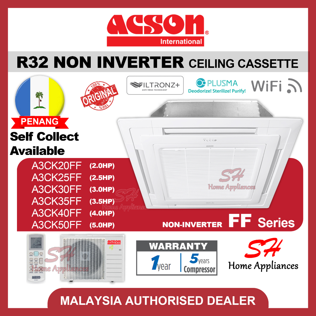 ACSON R32 Non-Inverter Ceiling Cassette Air-Conditioner FF SERIES 2HP 2.5HP 3HP 3.5HP 4HP 5HP ...