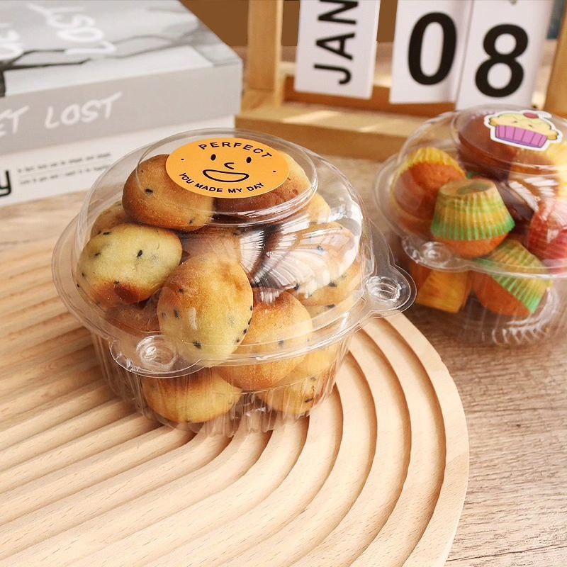 PPF - (10 Pcs) CUPCAKE MINI MUFFIN BOX COOKIES TRANSPARENT PLASTIC FOOD ...