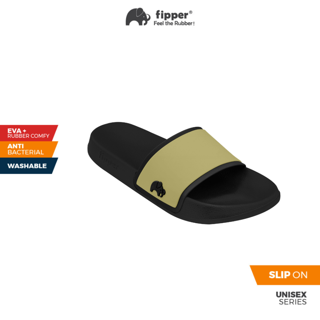 Fipper Slip On Non-Rubber for Men in Black / Green (Olive) / Black ...