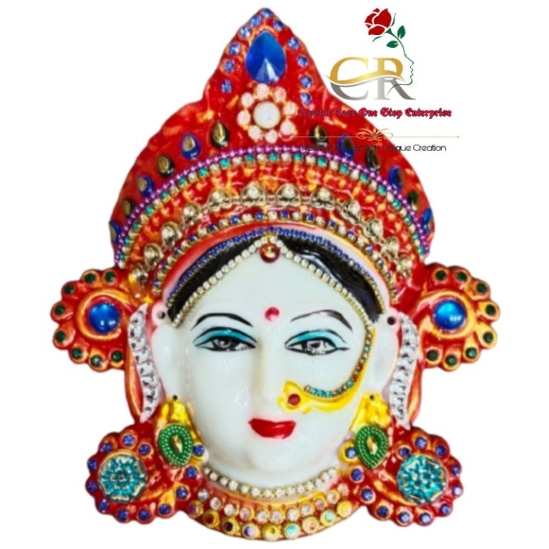 Goddess Maha Lakshmi Devi Ma Face/Santoshi Maa Mukhota/Margashirsha Laxmi Face For Puja ...