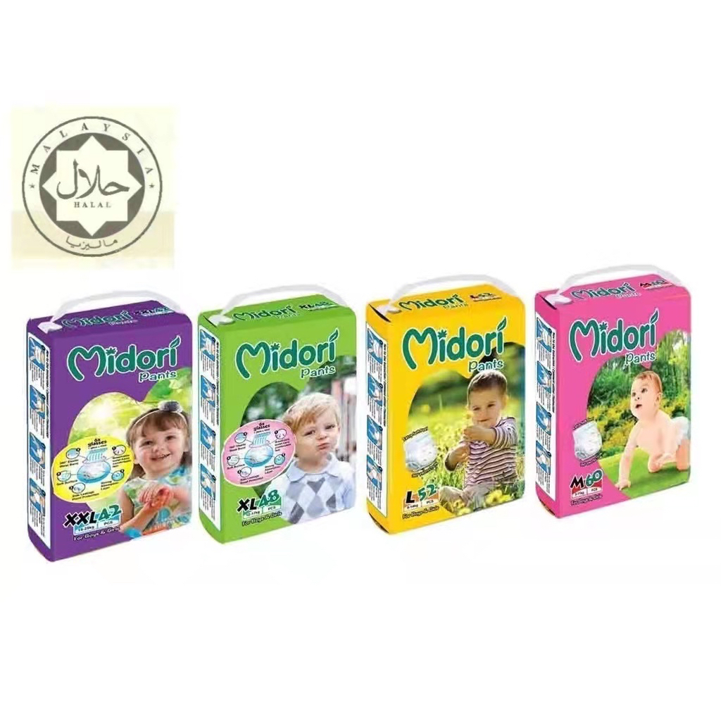 READY STOCK!! MIDORI Disposable Baby Diaper PANT / DIAPER SELUAR ...