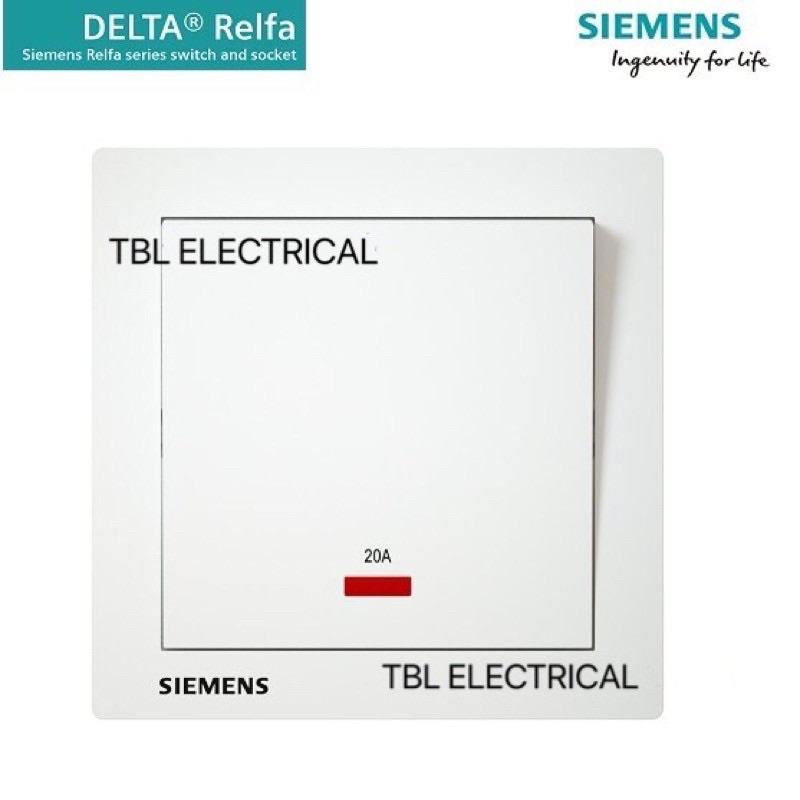 SIEMENS DELTA® Relfa SERIES 20A 2 Way Double Pole Switch with neon ...