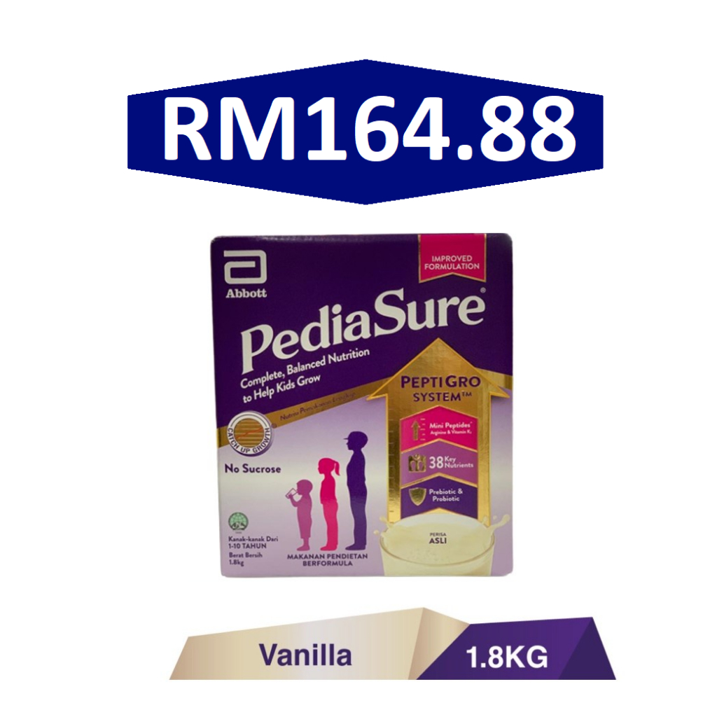 Pediasure vanilla 1.8kg (EXP 01/26) / 1.8kg Chocolate (10/25) / 1.8kg Asli (EXP 01/26) | Shopee ...