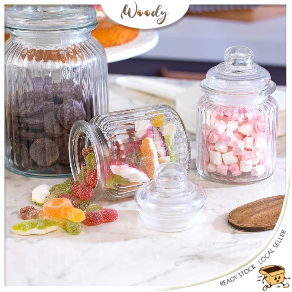 【Woody】 Leak-proof Seal Glass Canister Tea Coffee Sugar Storage Jars ...