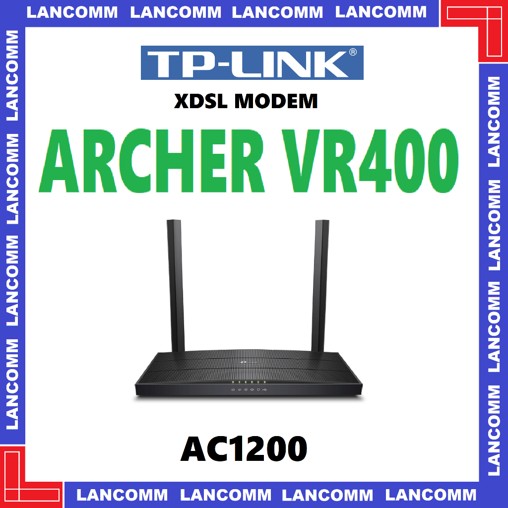 TP-LINK ARCHER VR400 AC1200 Wireless MU-MIMO VDSL/ADSL Modem Router ...