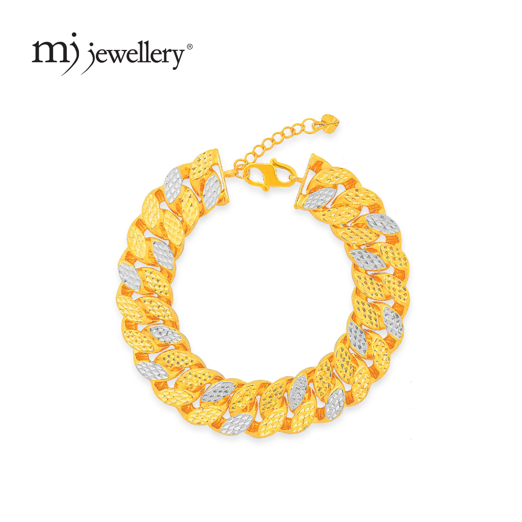 MJ Jewellery 375/9K Gold Stamping Bracelet T57 (L Size) | Shopee Malaysia