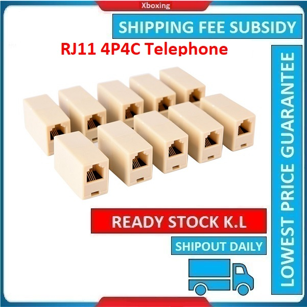 RJ11 4P4C Telephone Straight Coupler Extender Joint Converter Plug Adapter | Shopee Malaysia
