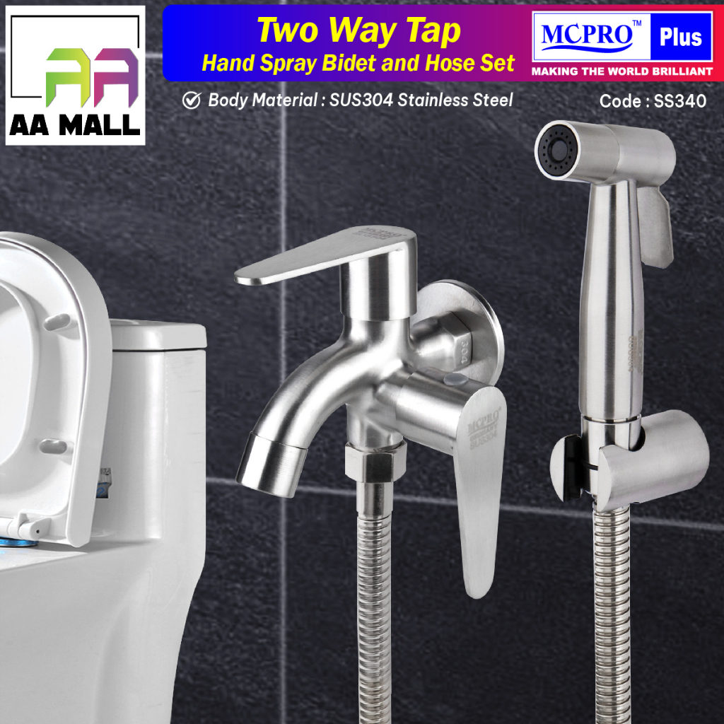 MCPRO Stainless Steel SUS304 Bathroom Faucet TWO WAY TAP bidet spray ...
