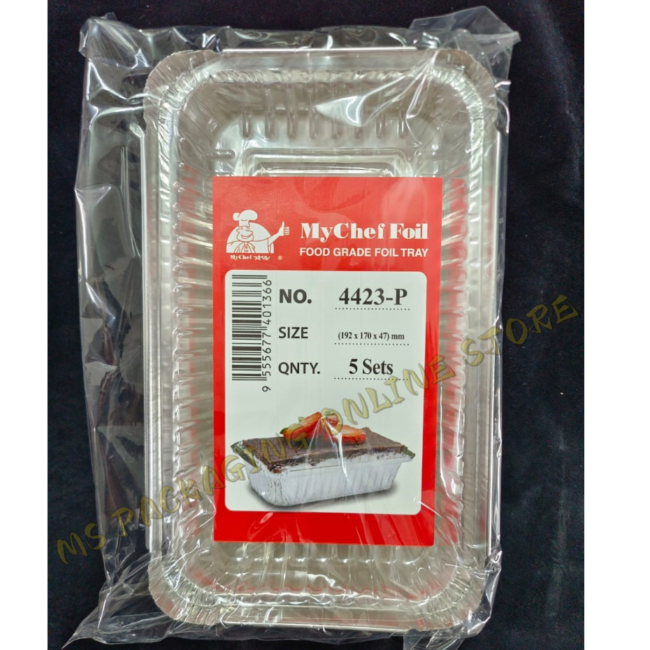4423-P Aluminium Foil Tray with Clear Lid [ 5pcs ± ] Rectangle ...