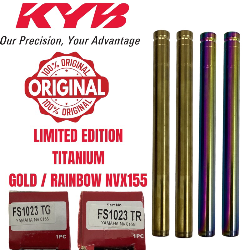 HARGA SEPASANG! LIMITED EDITION KYB TITANIUM GOLD FORK TUBE INNER TUBE ...