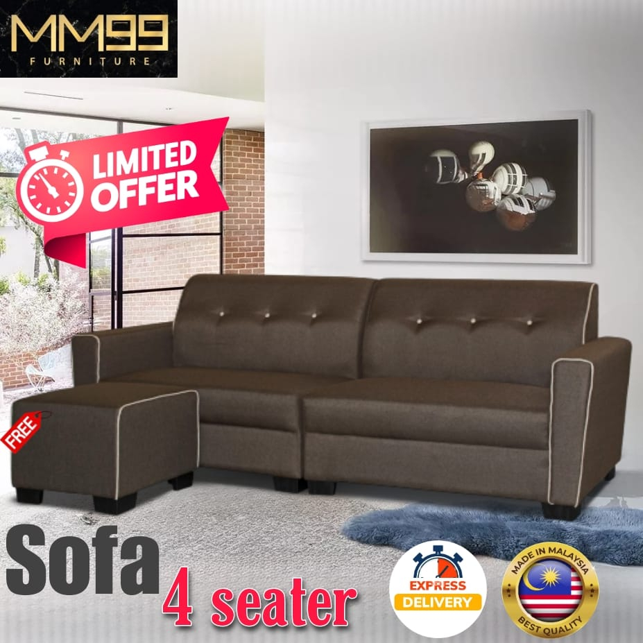 MM99- Fabric Sofa (4 Seater free Stool ) | Shopee Malaysia