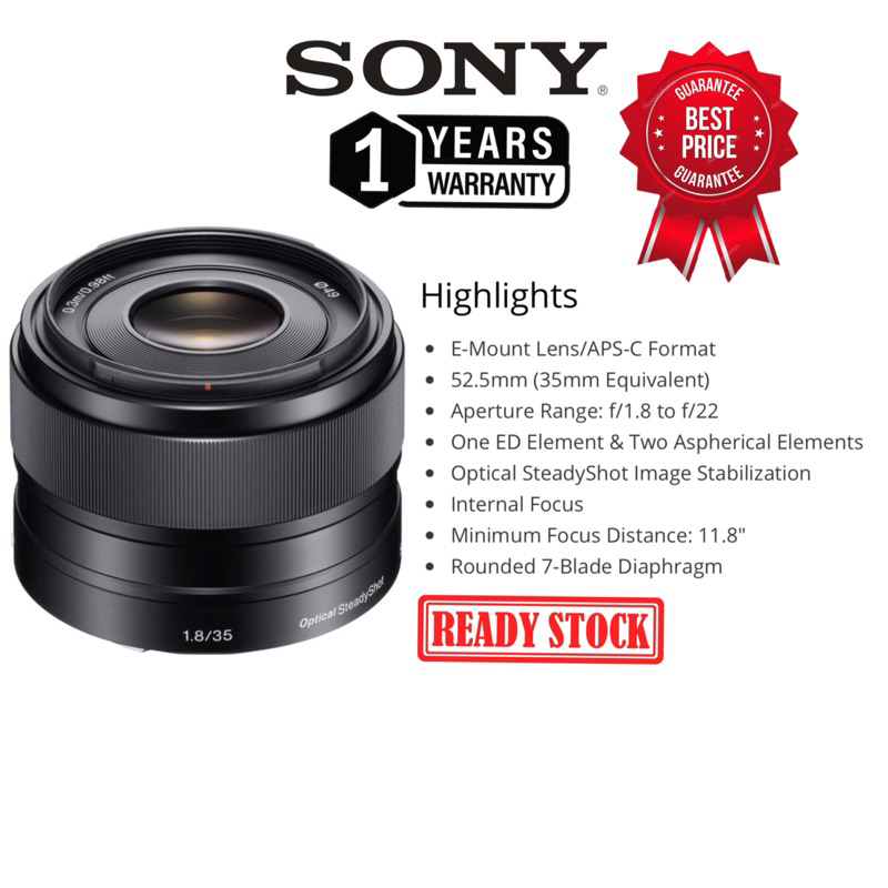 Sony 35mm F/1.8 OSS E-Mount Lens/APSC Format original (1 years warranty ...
