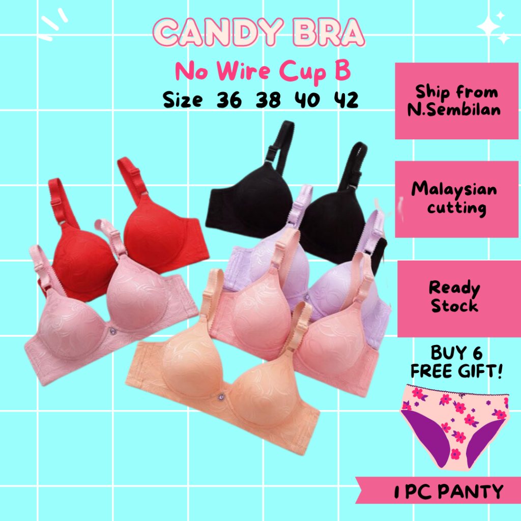 Candy Bra Plus Size Wireless Full Cup B Non Wired Coverage No Wire ...