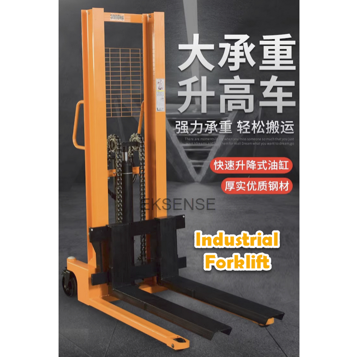 1-2 Ton Electric / Manual Hydraulic Forklift Industrial Lifting Stacker Loading Unloading Truck ...
