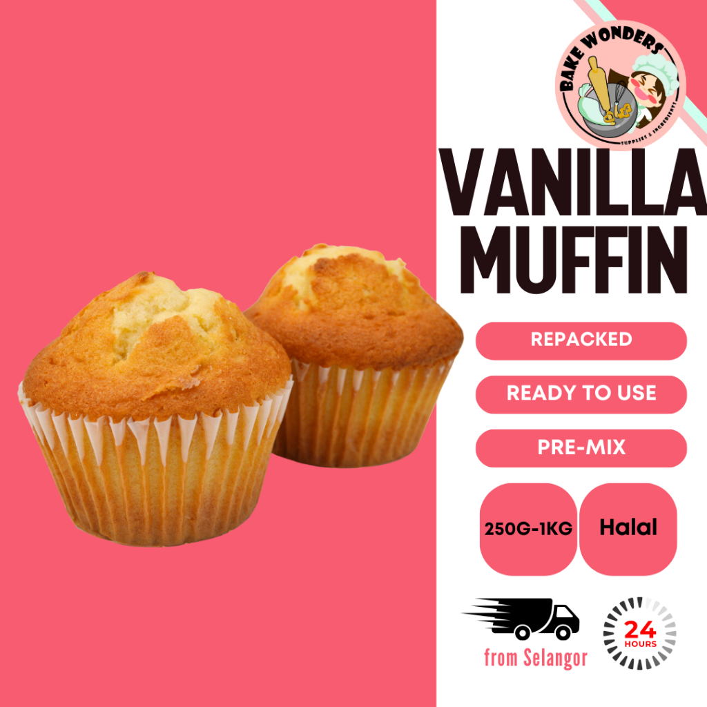 Vanilla Muffin Mix/Premixes/Tepung Premix Muffin (500g/1KG) | Shopee ...