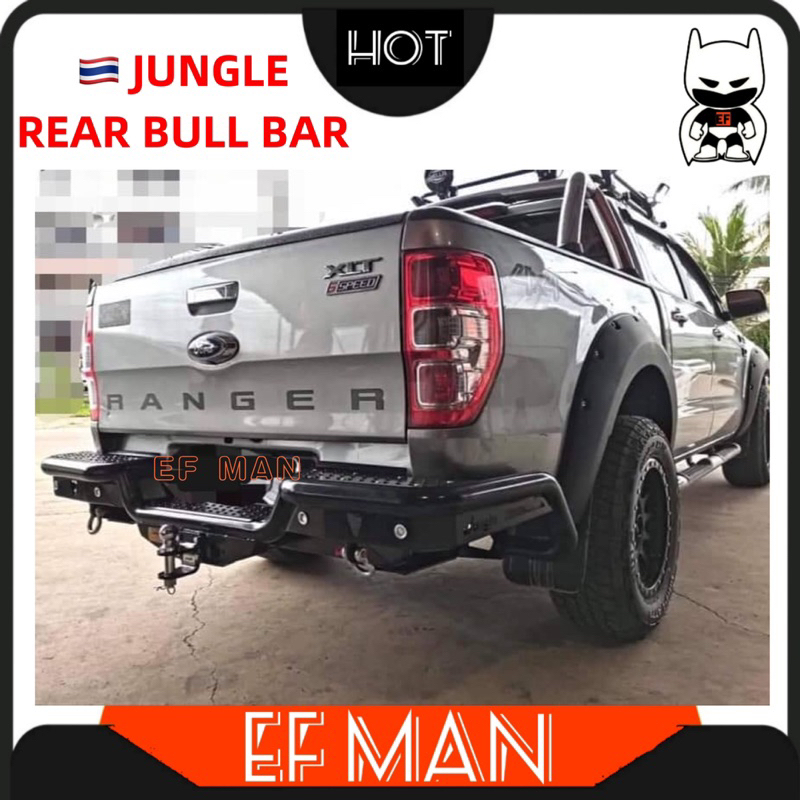 🇹🇭 JUNGLE REAR BULL BAR WITH HOOK HEAVY DUTY SPORT BAR HILUX VIGO REVO ...