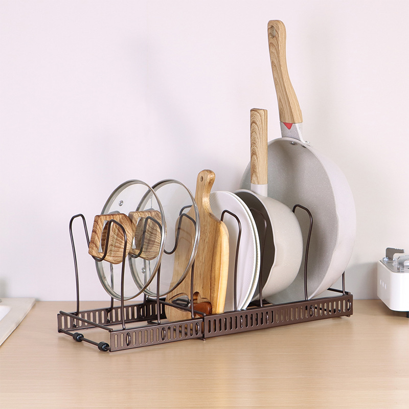 8 Layers Stand Kitchen Storage Pot Pan Lid Organizer Rack for Cabinet ...