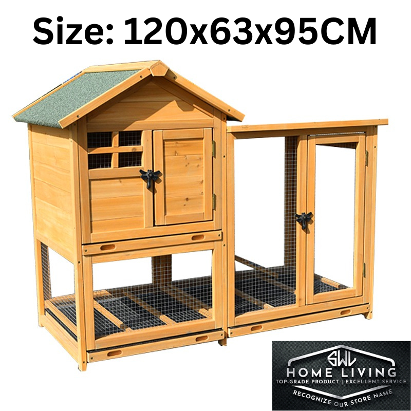 Outdoor Rabbit Cage Sangkar Arnab Solid Wood Bunny Chicken Duckling ...