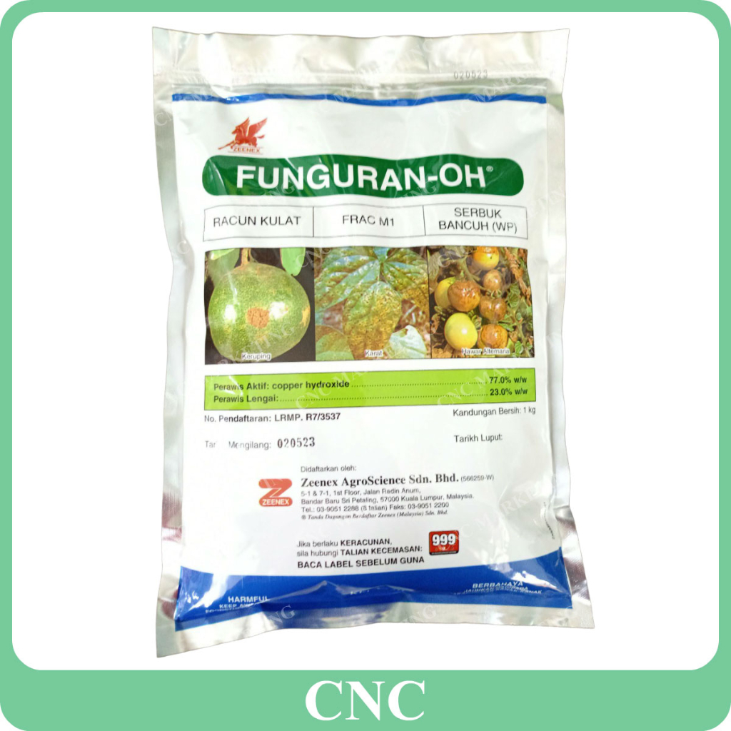1KG Funguran-OH Zeenex Copper Hydroxide 77.0% Racun Kulat Fungicide 铜粉 ...