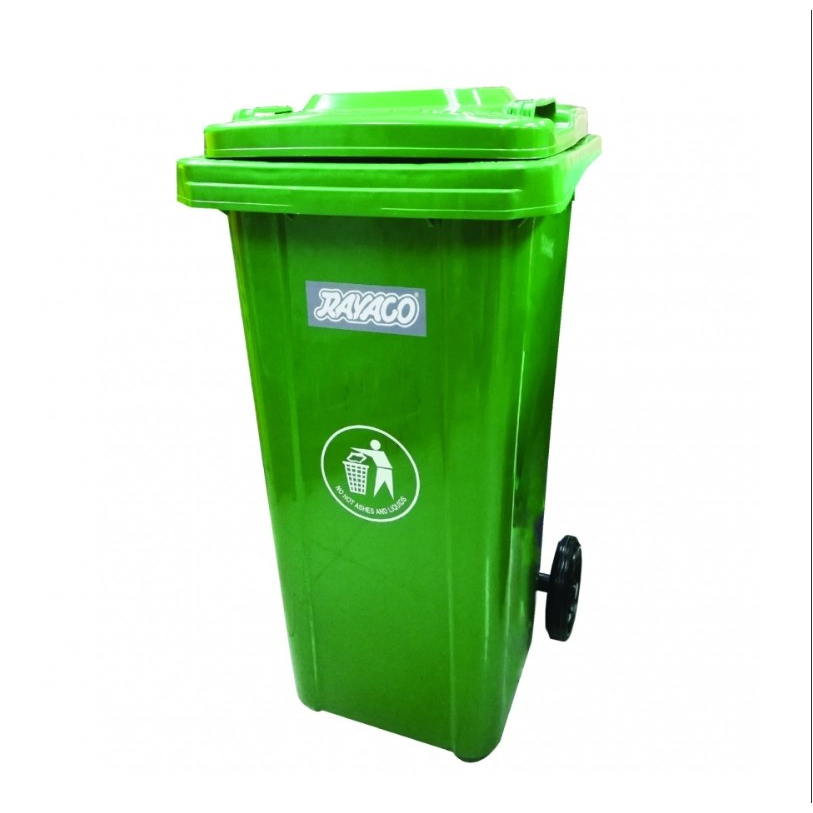 240L / 120L / 100L Large Garbage Bin with Wheels/ Green Garbage Bin ...