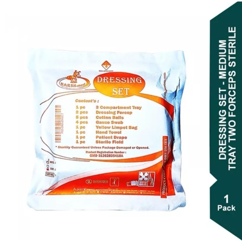 HARSH MED DRESSING SET (1PKT) 2 FORCEPS MEDIUM TRAY STERILE | Shopee ...