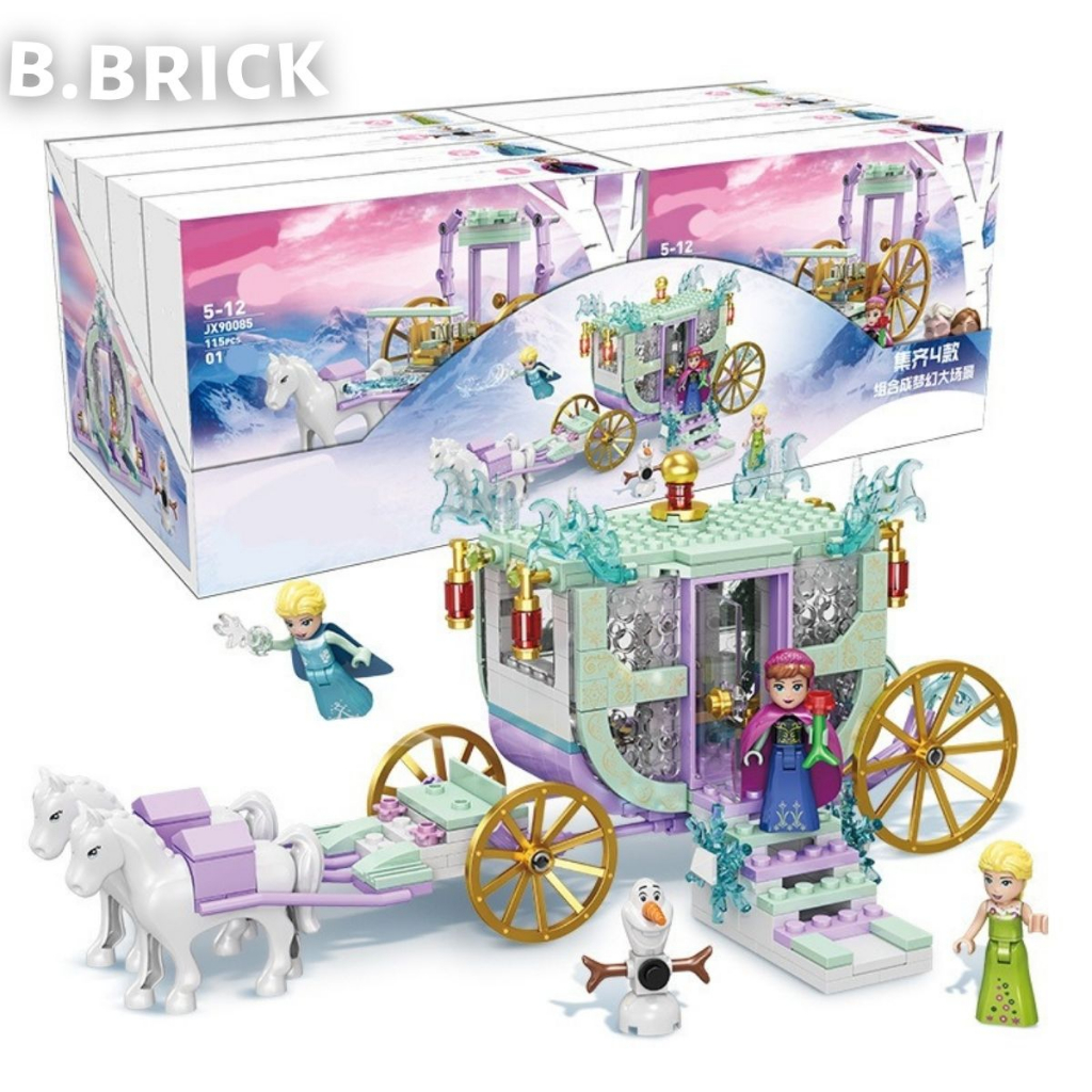 Disney 4 In 1 Frozen Building Blocks Ice Castle Princess Carriage Elsa ...