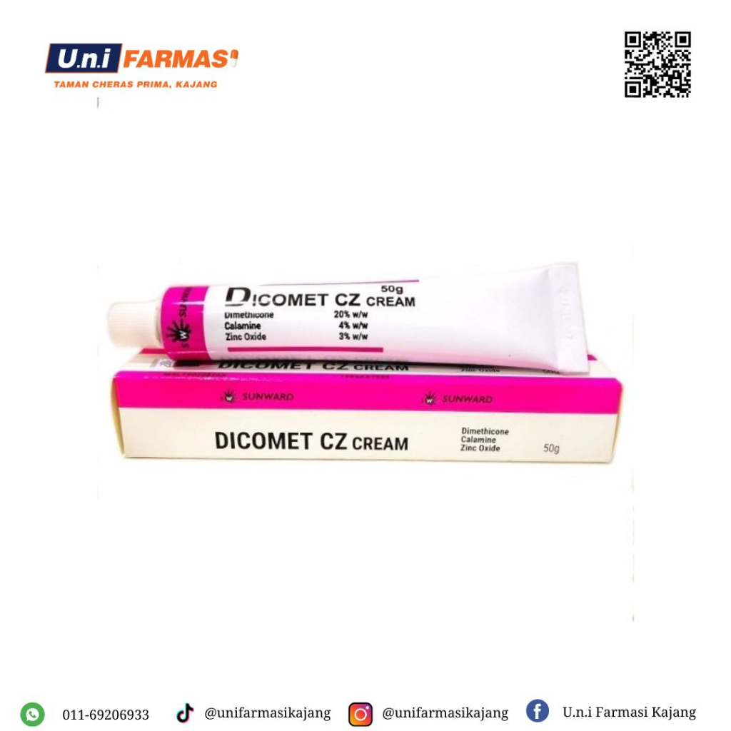 DICOMET CZ CREAM 50G - CALAMINE CREAM GATAL KRIM RUAM KRIM HFMD ...