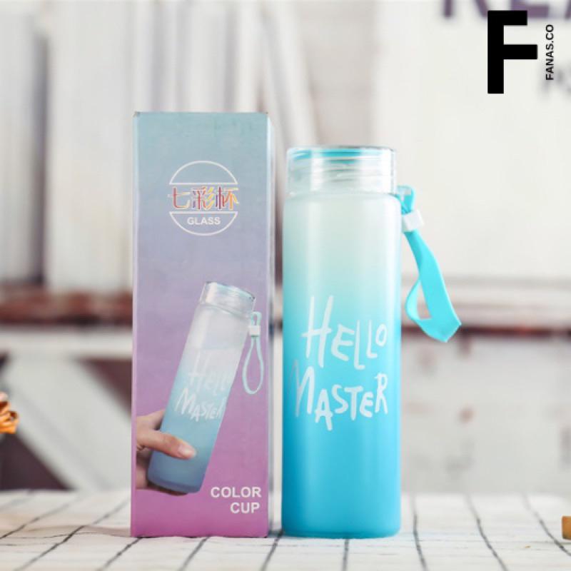 VC Art Glass Water Bottle 400ml Hello Master Bottle Non Toxic Tahan Air ...